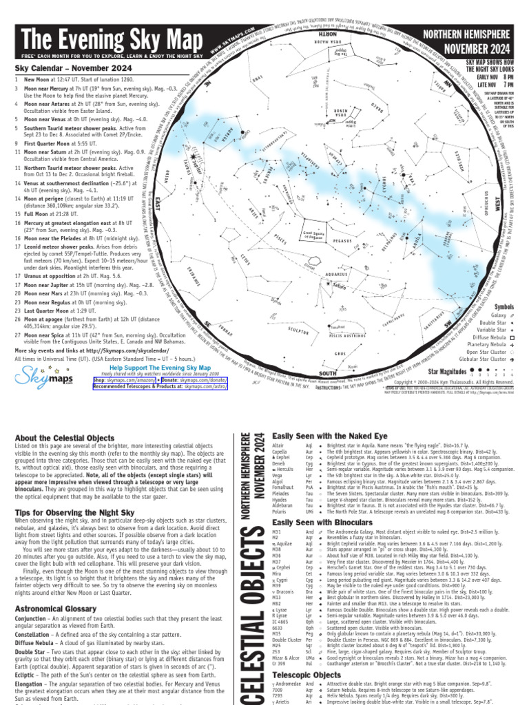 Skymap Noviembre Norte | PDF | Stars | Sky