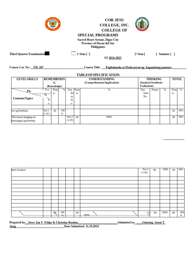 Tos Format 12-2 | PDF