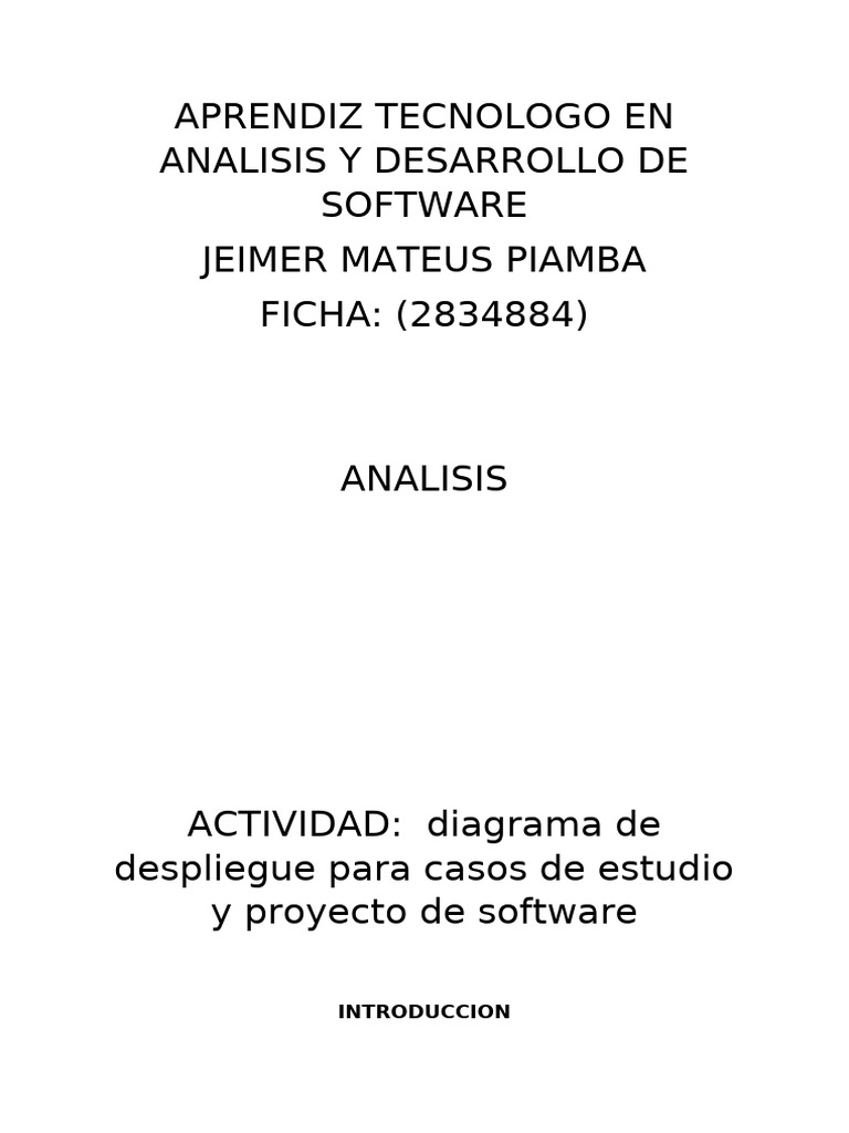 Diagrama de Despliegue para Casos de Estudio y Proyecto de Software | PDF