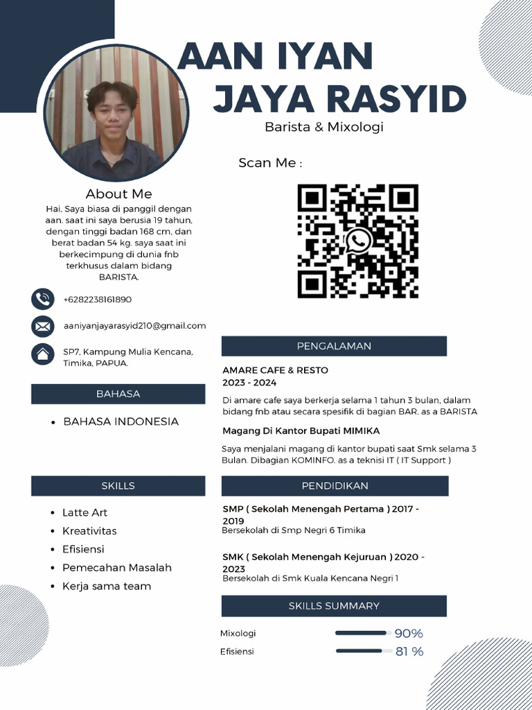 Cv. Resume AAN IYAN JAYA RASYID | PDF
