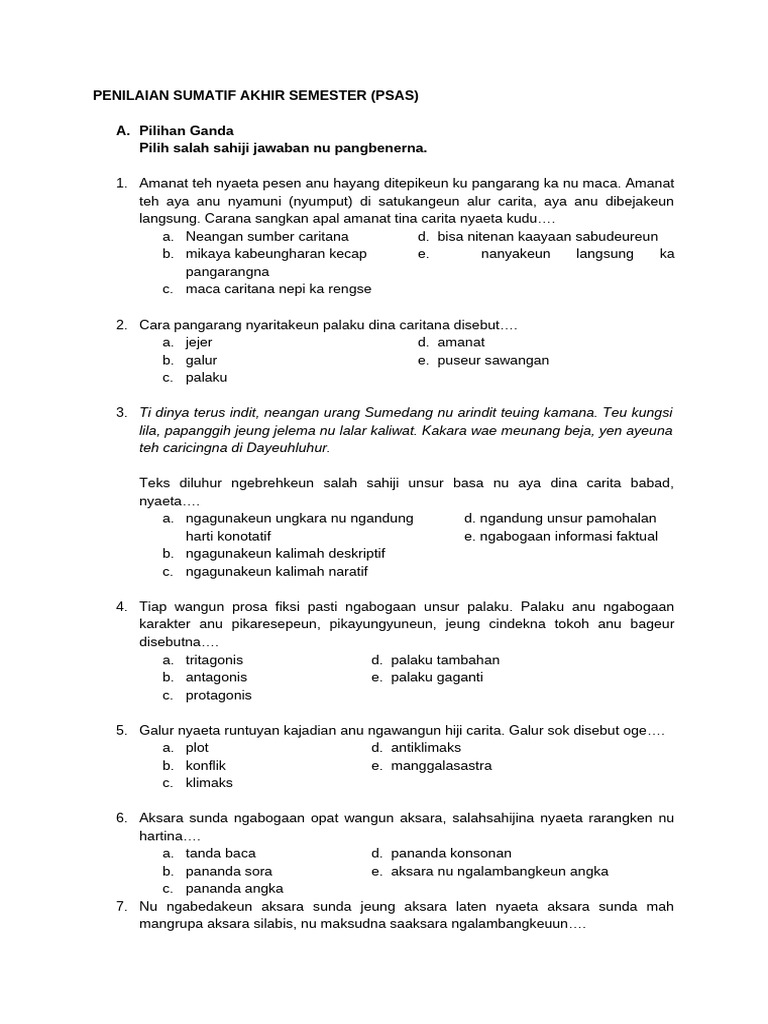 Psas Basa Sunda X | PDF