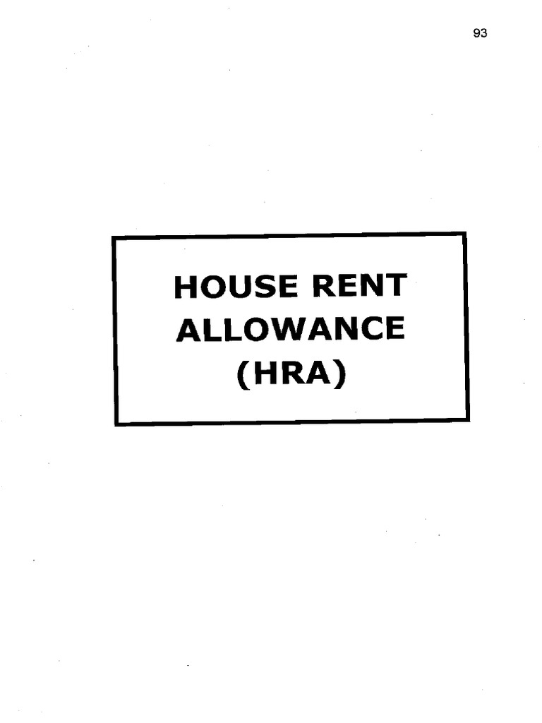 House Rent Allowance | PDF