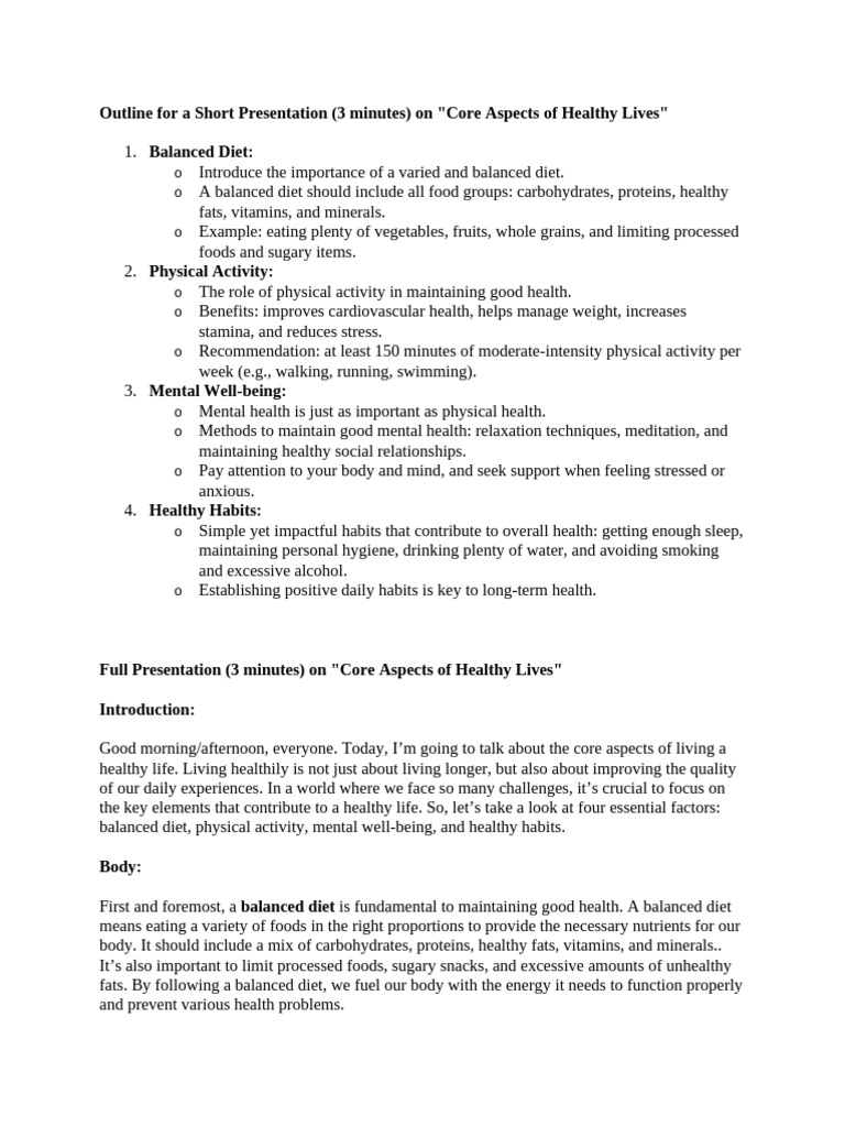 SPEAKING | PDF | Healthy Diet | Diet (Nutrition)