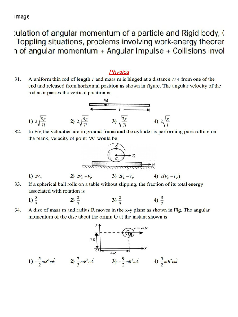 Rolling, Toppling, Collision, Angular Impulse | PDF