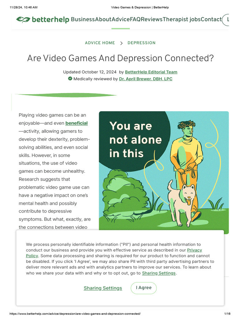 Video Games & Depression - BetterHelp | PDF | Major Depressive Disorder ...