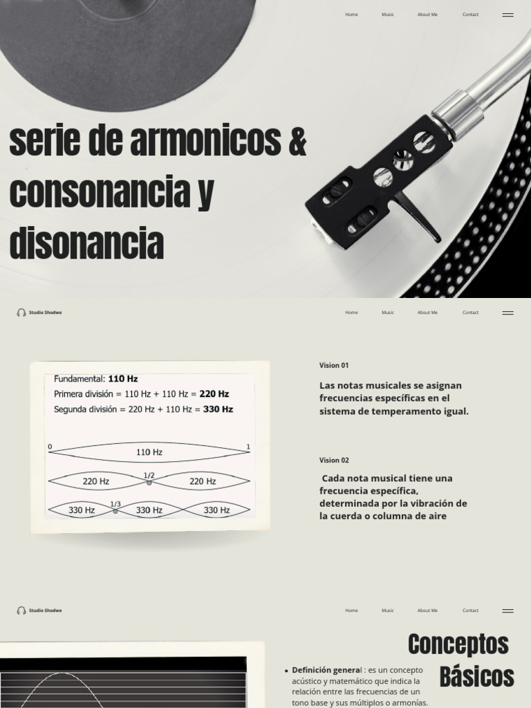 Serie de Armonicos & Consonancia y Disonancia | PDF | Armónico | Frecuencia