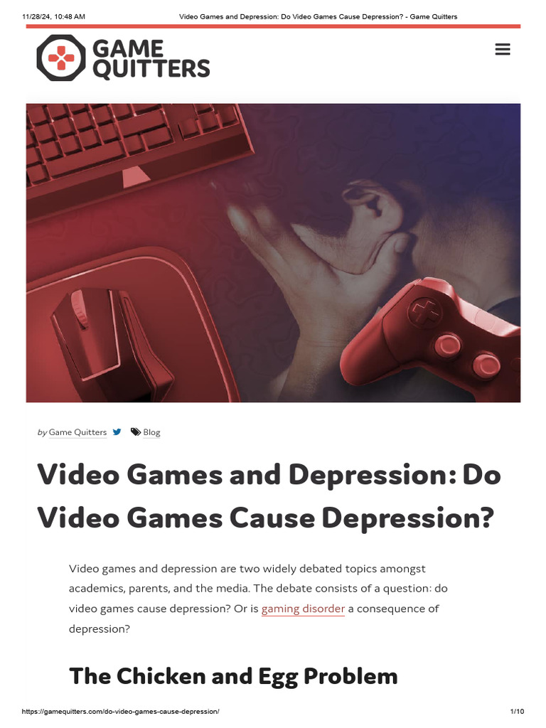 Video Games and Depression - Do Video Games Cause Depression - Game ...