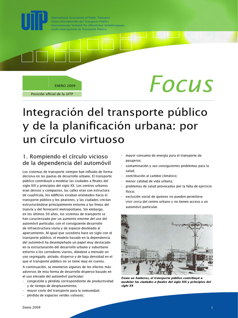 04 Integraci N Del Transporte P Blico y de La Planificaci N Urbana Por Un Cfrculo Virtuoso | PDF ...