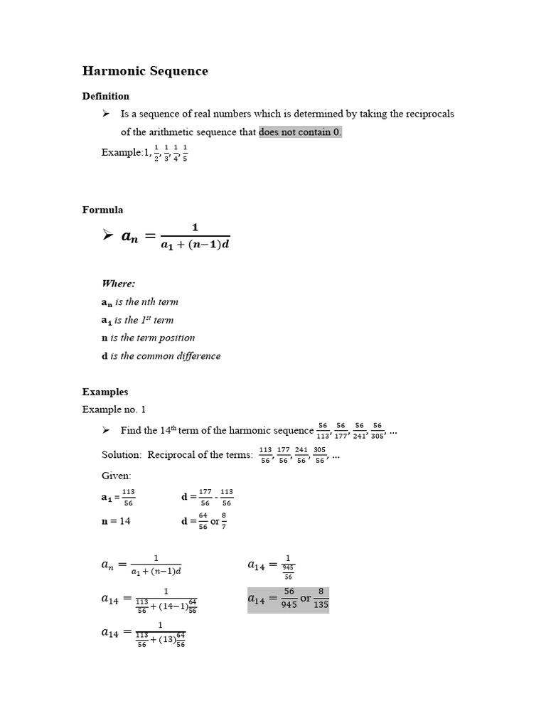 Harmonic Sequence | PDF | Mathematics | Mathematical Analysis