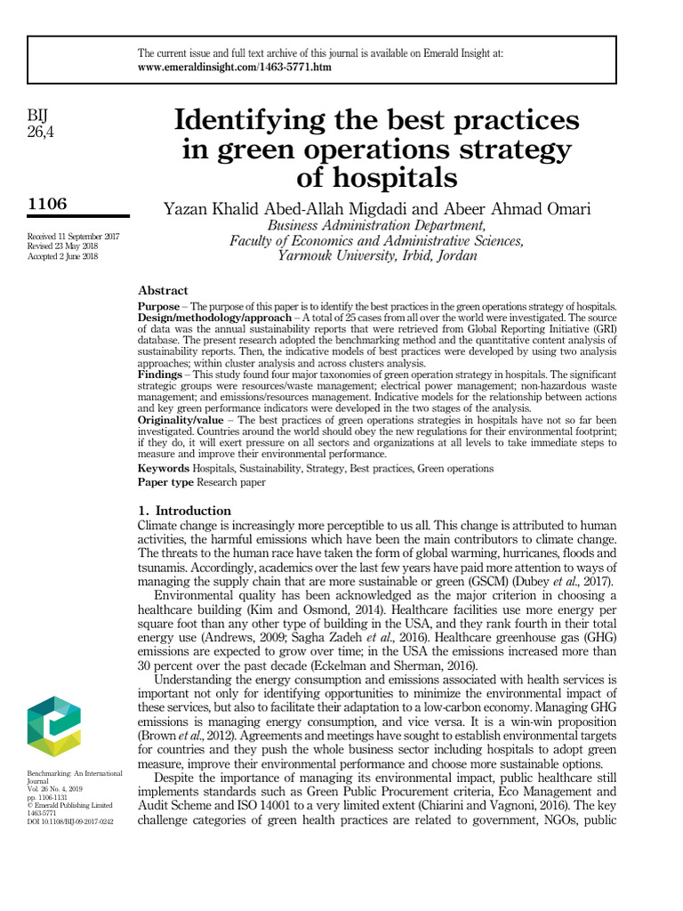 Identifying The Best Practices in Green Operations Strategy of ...