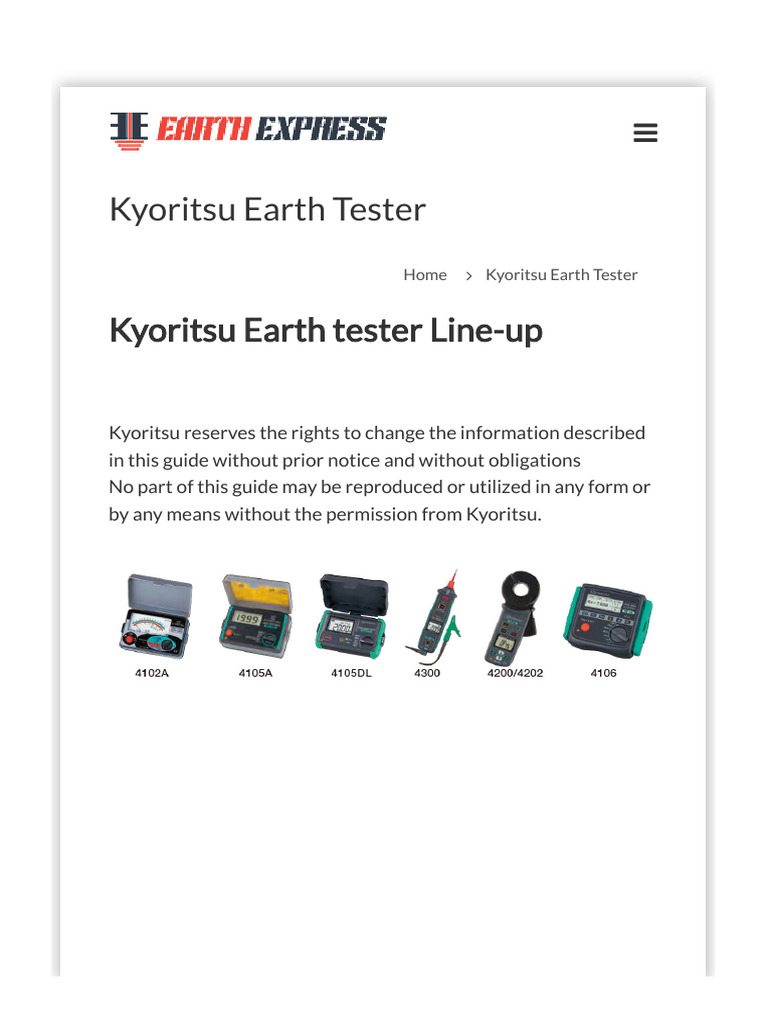 Kyoritsu Earth Tester - Earth Express | PDF