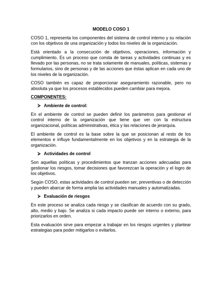 Modelo COSO: Control Interno Empresarial | PDF | Información | Business