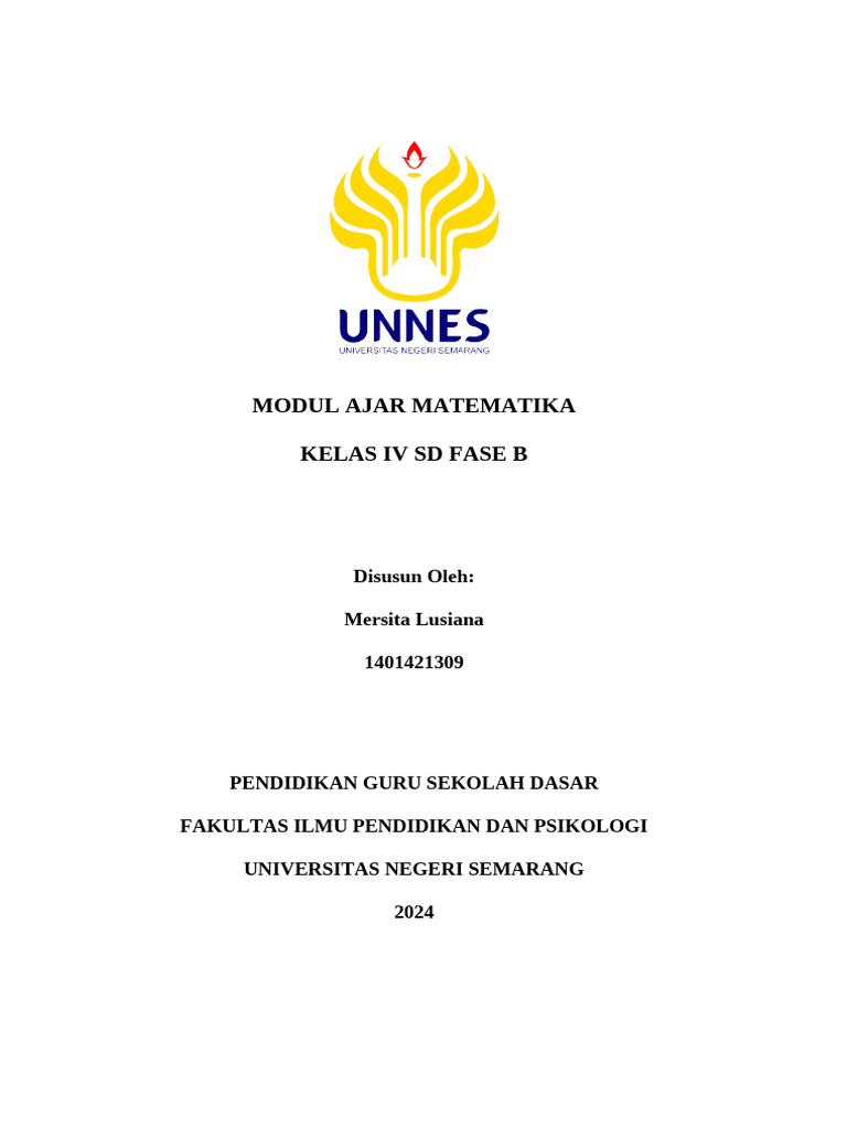 Uts - Modul Ajar Matematika | PDF
