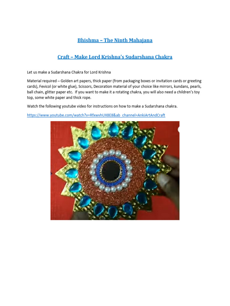 Craft - Make Lord Krishna's Sudarshana Chakra | PDF