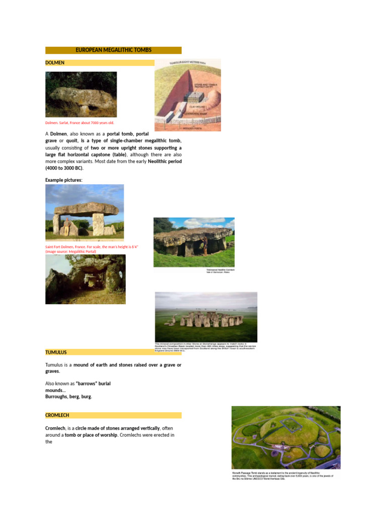 European Megalithic Tombs Explained | PDF
