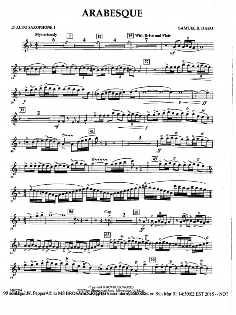 Arabesque Sax1 | PDF
