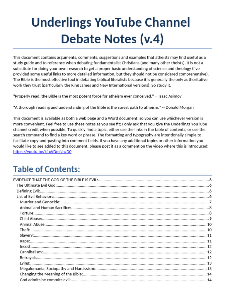 Debatenotes | PDF | Criticism Of Christianity | Atheism
