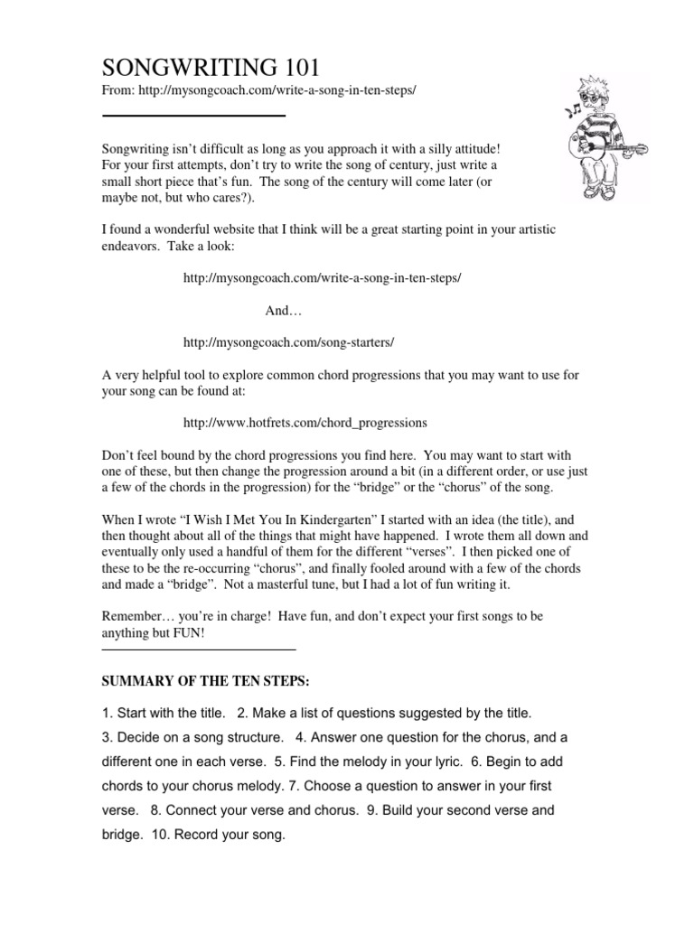 Fun Steps to Write a Song | PDF | Song Structure | Songs