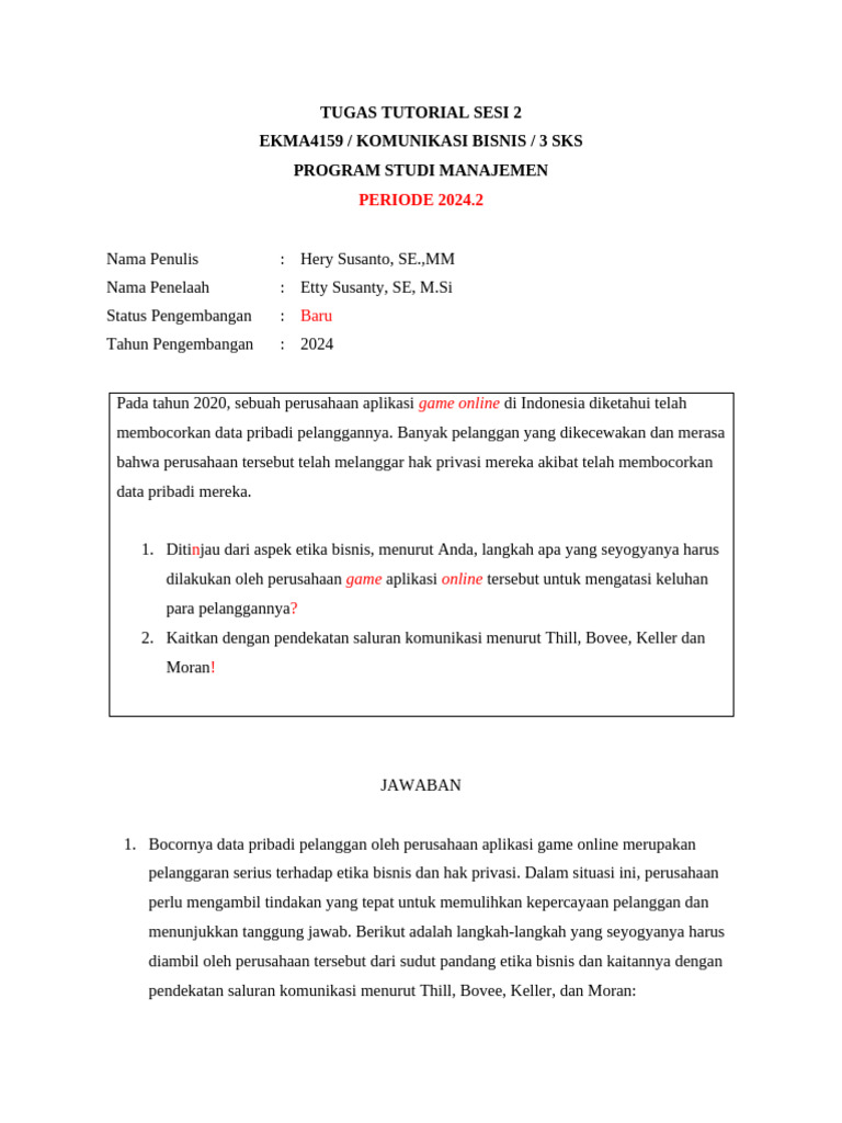 Tugas Tutorial 2 | PDF