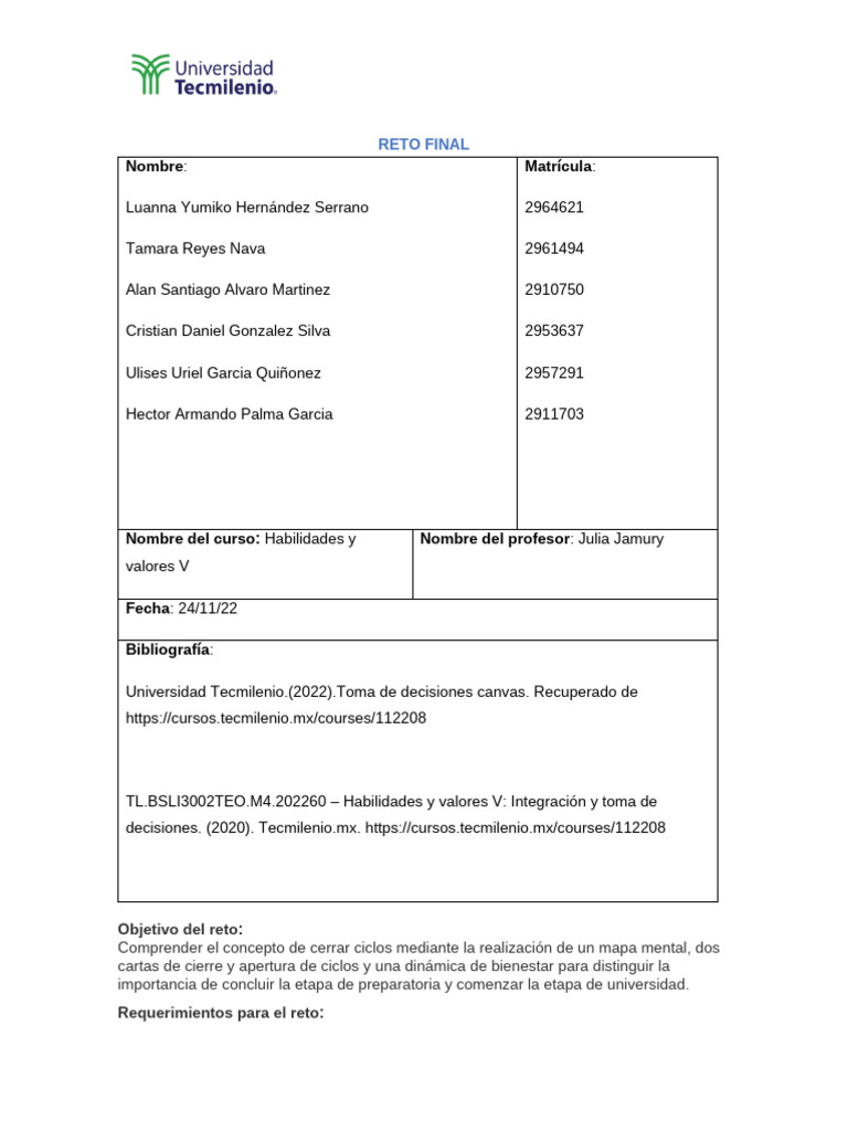RETO FINAL-habilidades | PDF | Cognición | Ciencia cognitiva