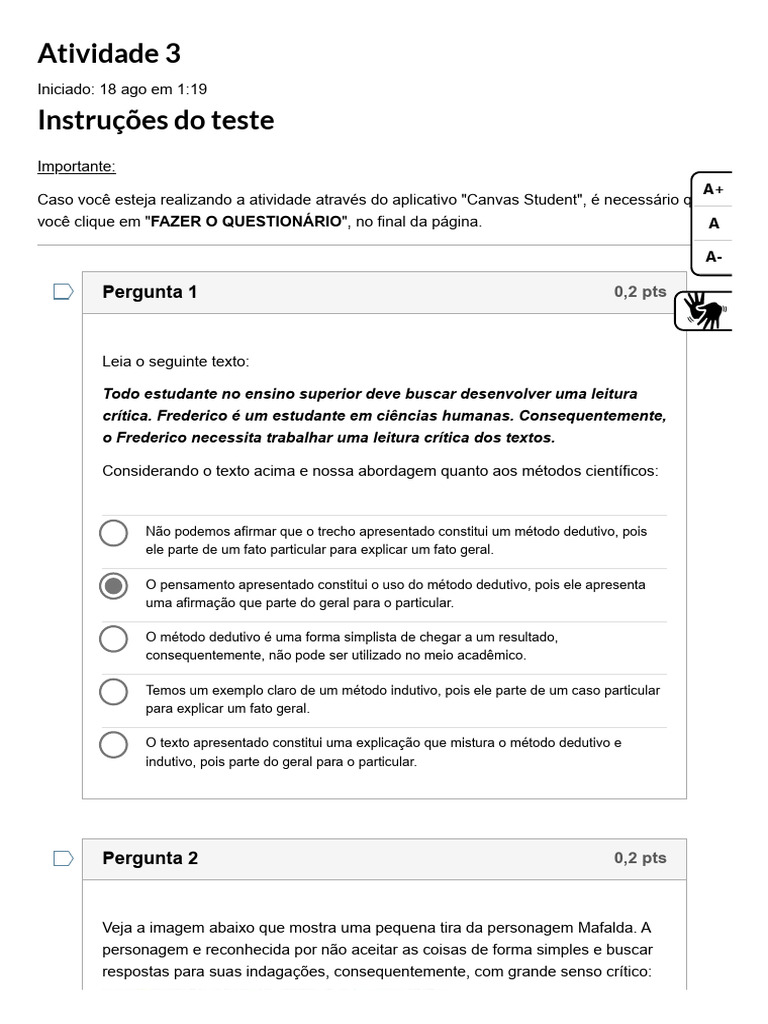 AO1 - Atividade3 - Metodologia Da Pesquisa Científica e Tecnológica - 4 CERTAS - V1 | PDF ...