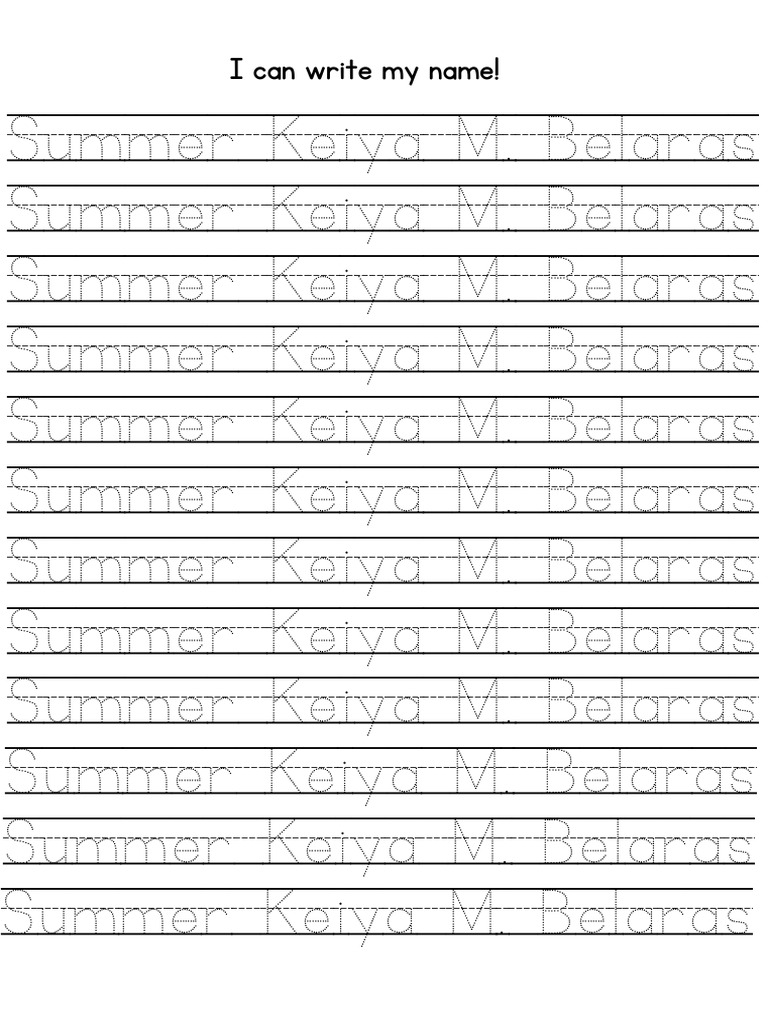 Pink Name Tracing Early Primary Kindergarten Worksheet | PDF