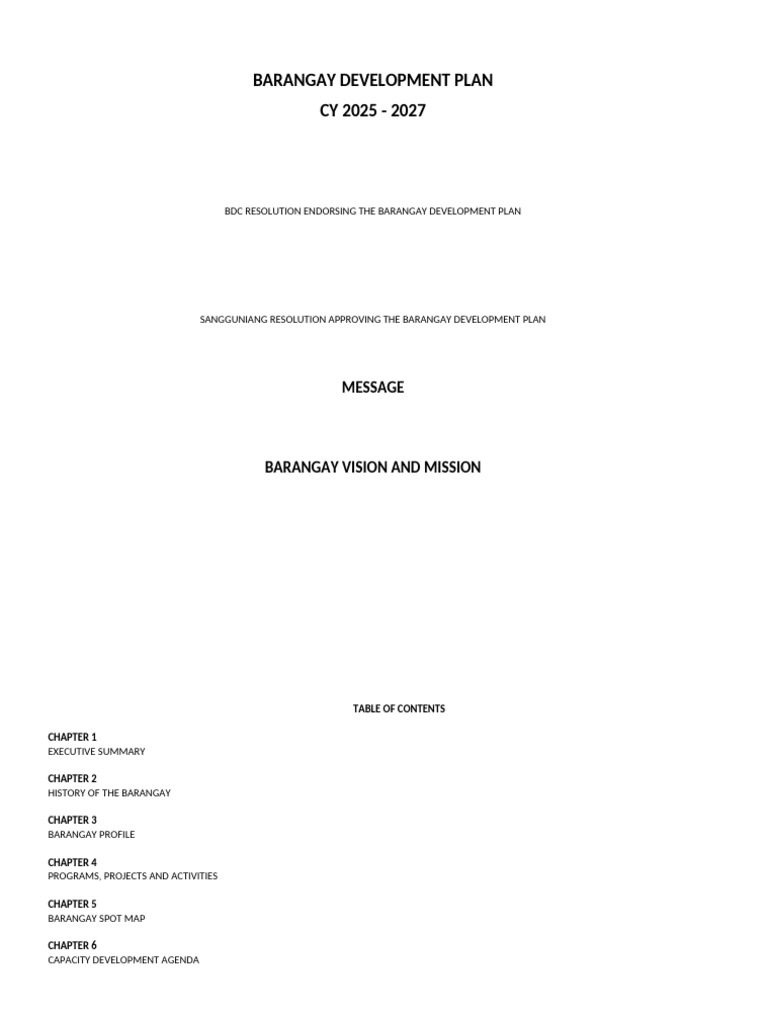BDP Template For CY 2025 2027 | PDF | Landfill | Municipal Solid Waste