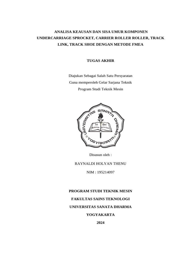 Analisis Keausan Komponen Undercarriage | PDF