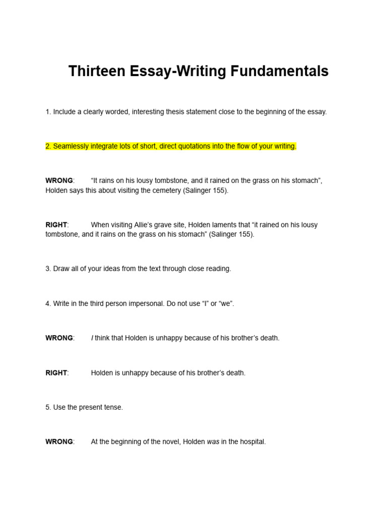 Thirteen Essay-Writing Fundamentals | PDF | Othello