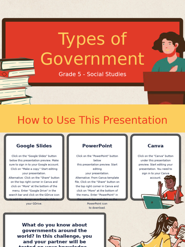 Types of Government Lesson | PDF | Dictatorship | Monarch