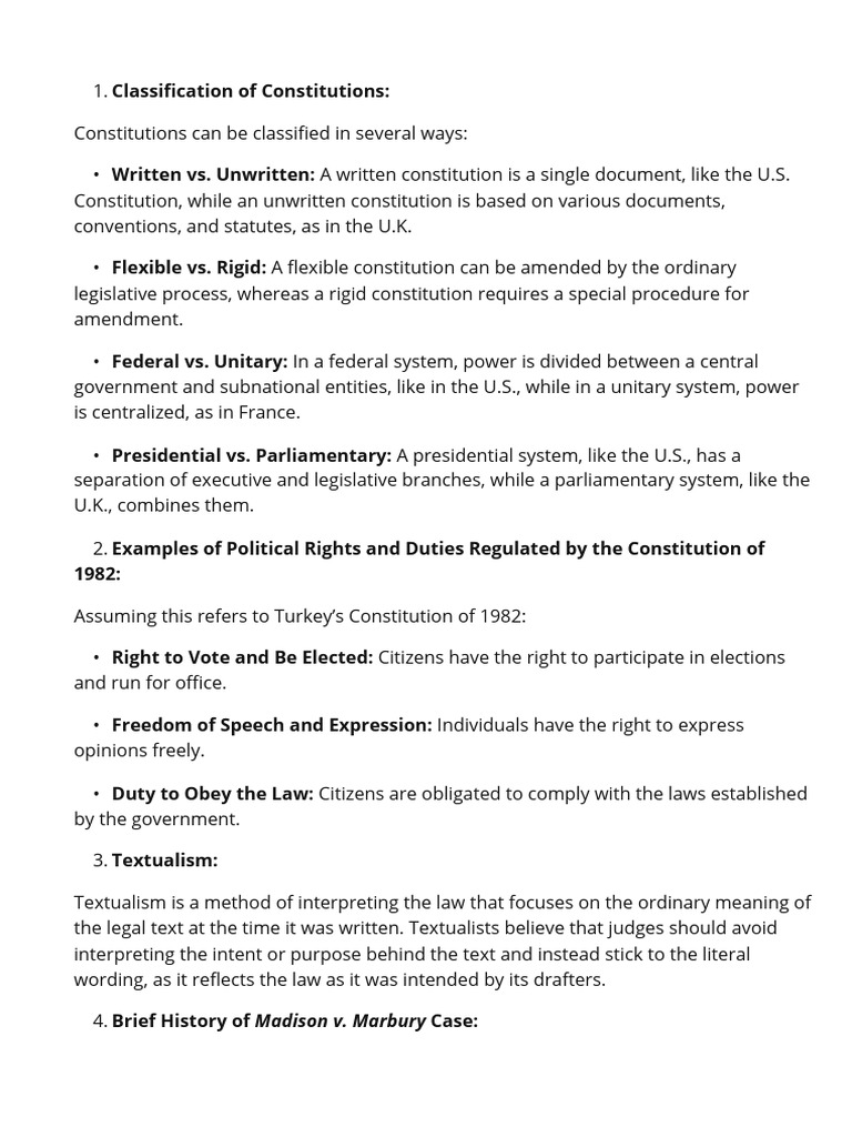 Types of Constitutions and Federalism Explained | PDF | Constitution ...