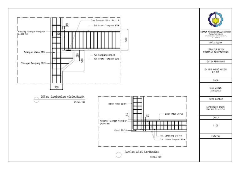 Detail Sambungan Kolom dan Balok | PDF