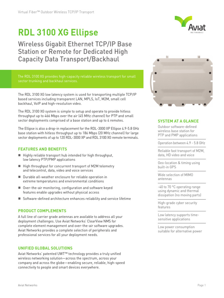 RDL 3100 XG Ellipse Short-Form Datasheet 2022-AUG-08 | PDF | Mimo ...