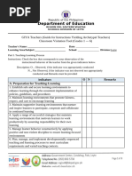 GIYA Teachers Classroom Visitation Tool G1 3 | PDF | Learning ...