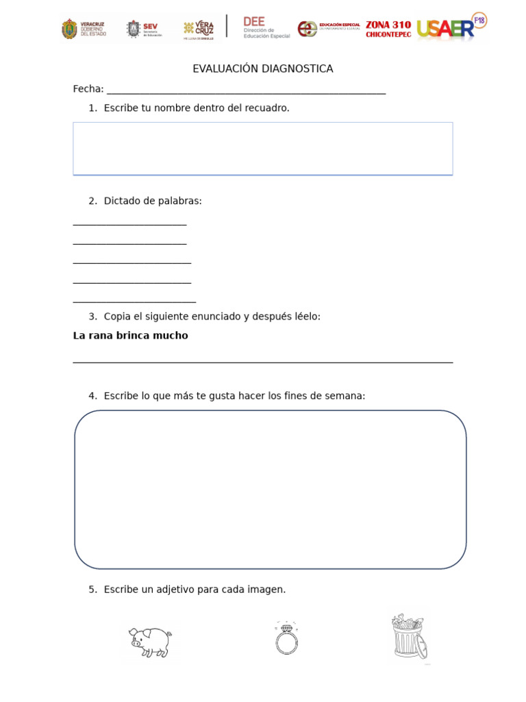 Evaluación Diagnostica Tercer Grado | PDF