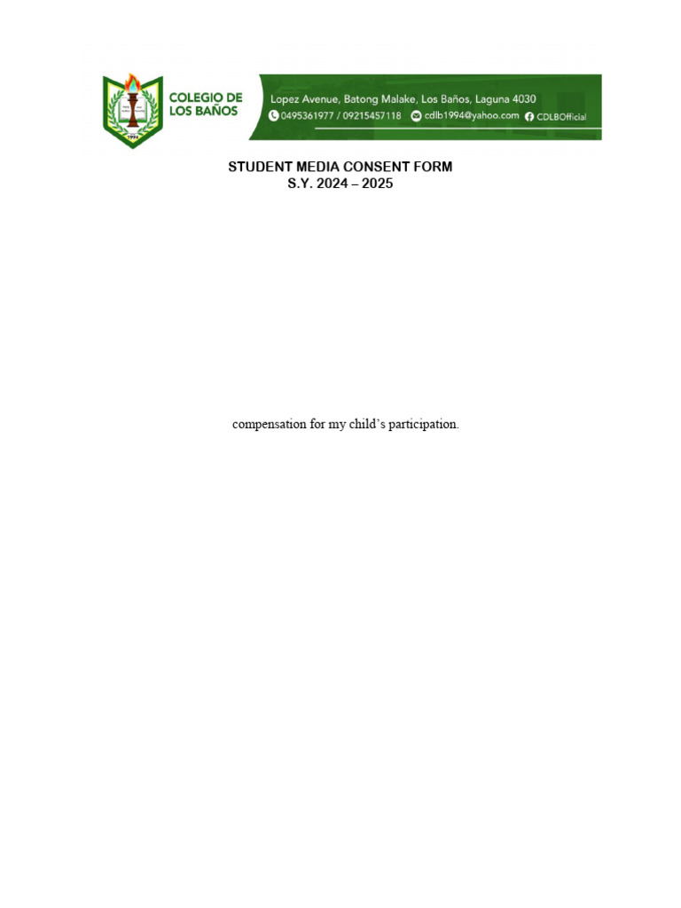 Student Media Consent | PDF