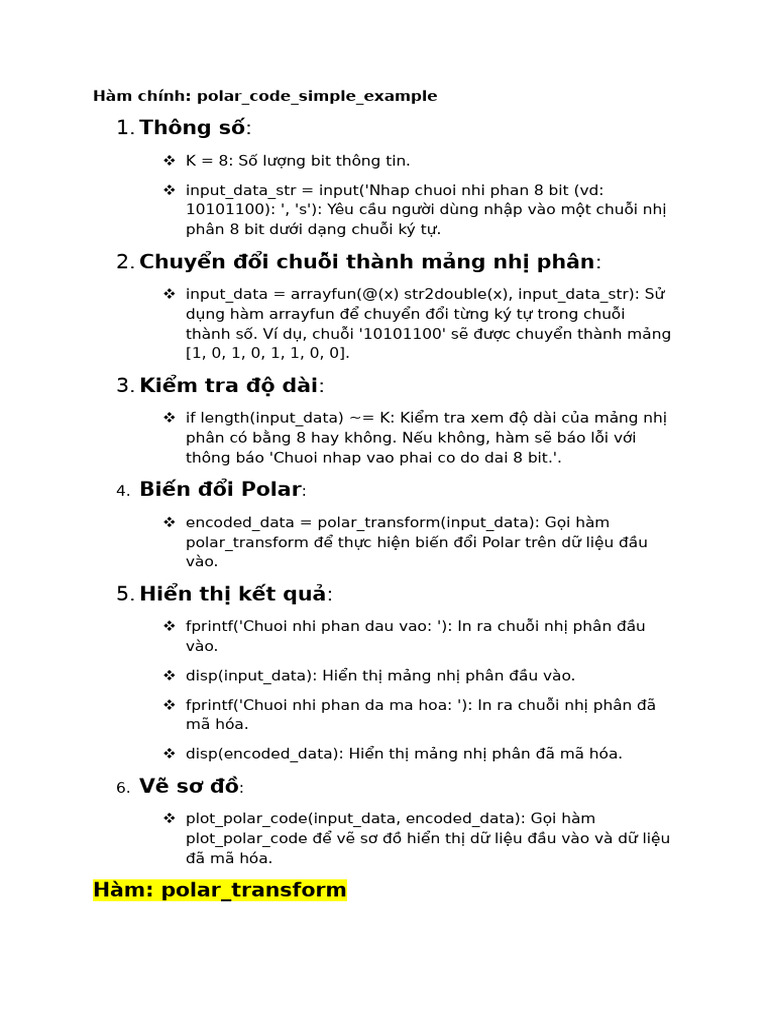 Giải thích code matlad kênh Polar | PDF