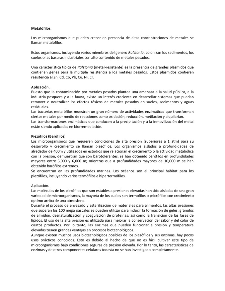 Piezófilos y Barófilos en Ecosistemas | PDF
