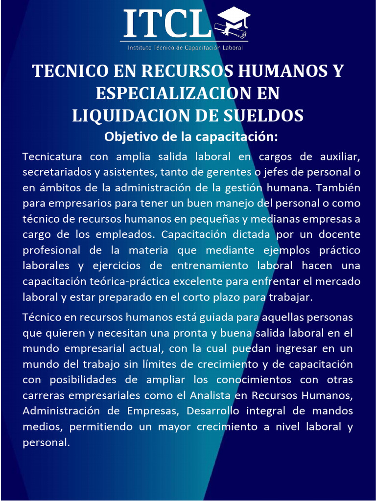 Recursos Humanos-Liq Sueldos Itcl | PDF | Gestión de recursos humanos | Derecho laboral