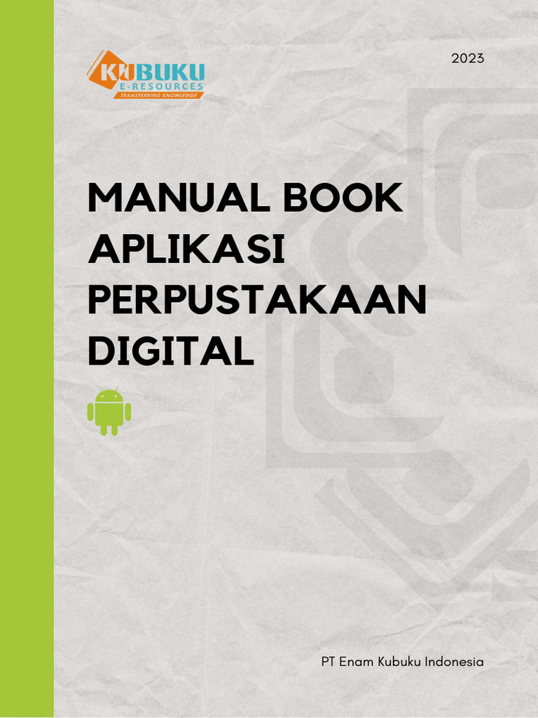 Manual Book Aplikasi Perpustakaan Digital (Mobile) | PDF