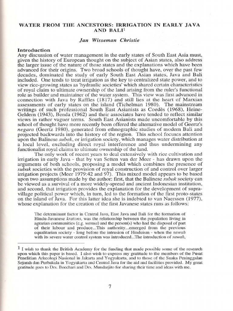 Irrigation and State Formation in Java | PDF | Java | Bali