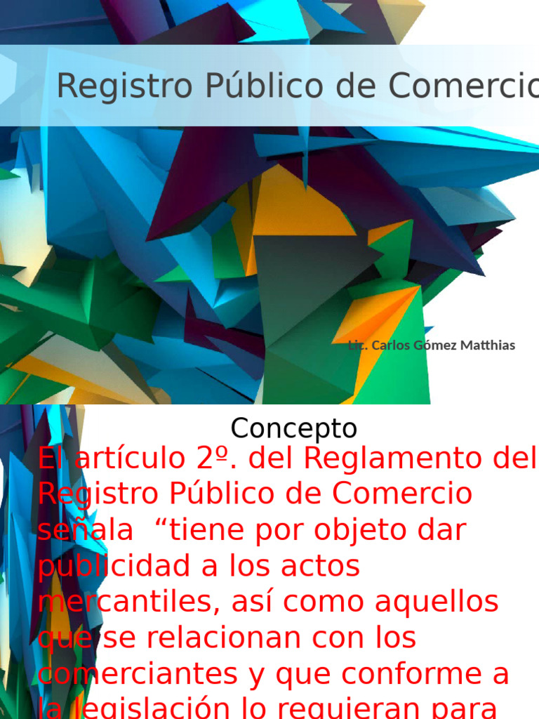 Registro Publico de Comercio | PDF