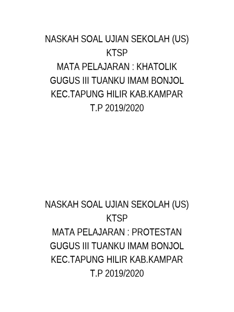 Cover Amplop Soal Ujian | PDF