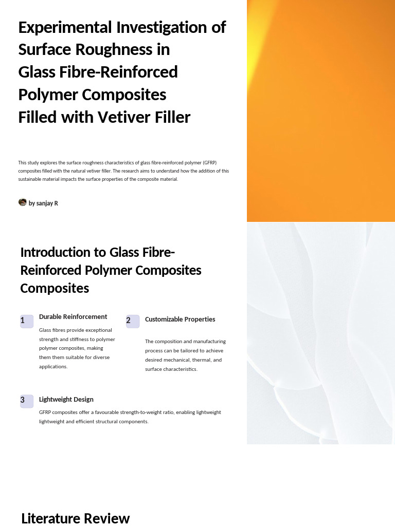 Experimental Investigation of Surface Roughness in Glass Fibre ...