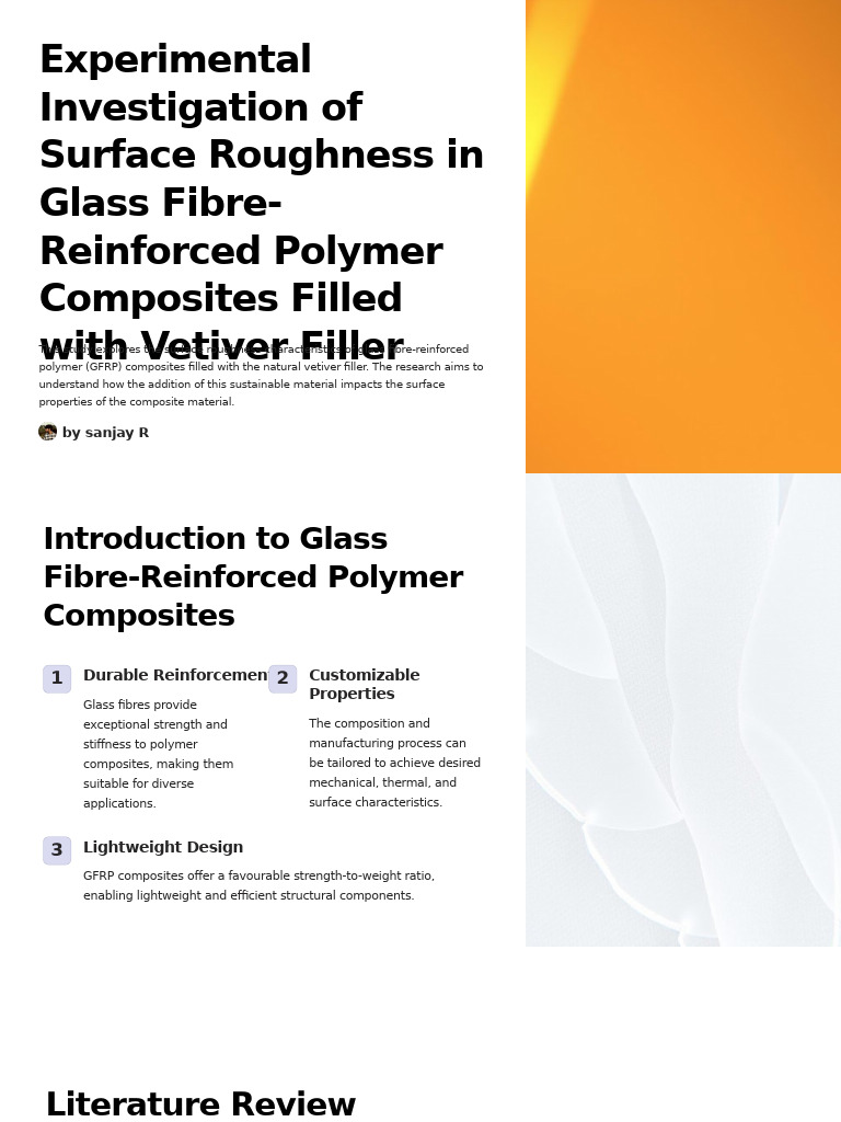Experimental Investigation of Surface Roughness in Glass Fibre ...