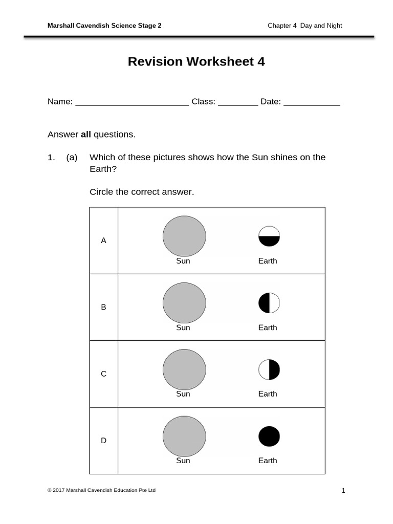 MC Science - Revision WS - Stage 2 - C04 | PDF | Shadow | Sky