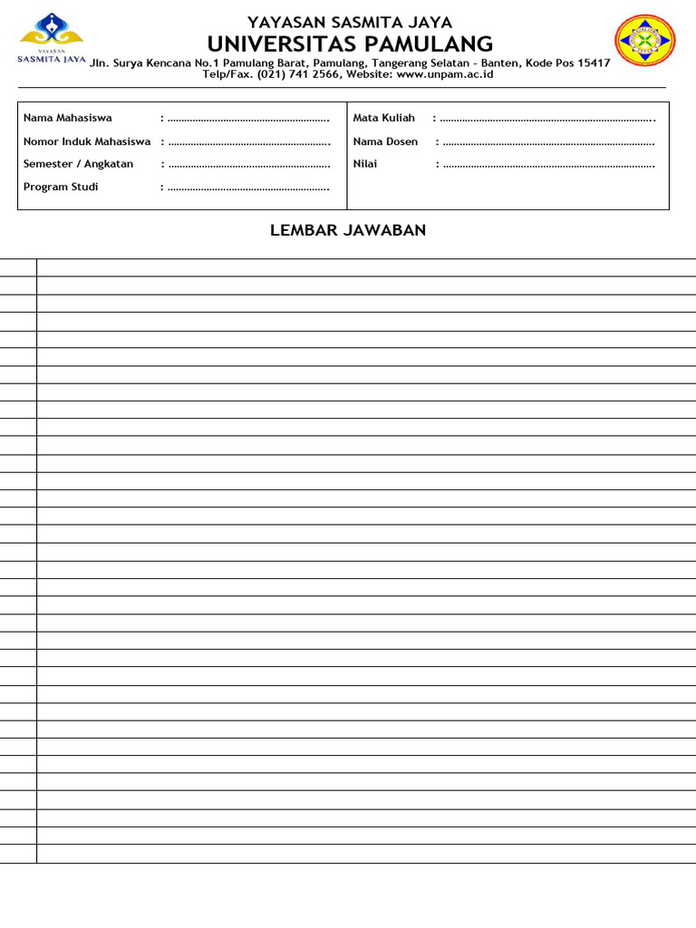 Lembar Jawaban Uts - Bergaris | PDF