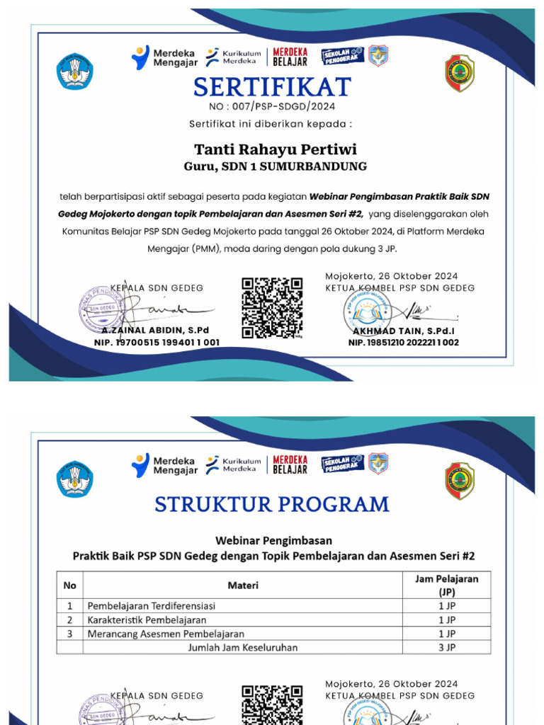 Sertifikat Kombel 1 | PDF