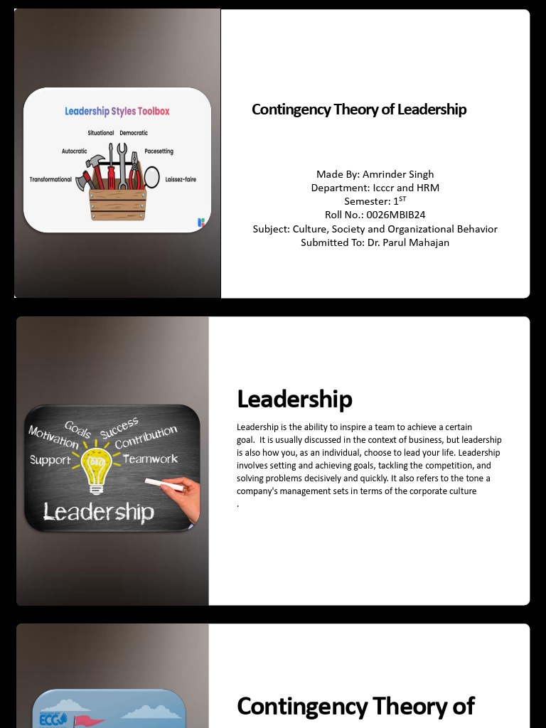 Contingency Theory of Leadership 1 | PDF | Leadership | Control (Social ...