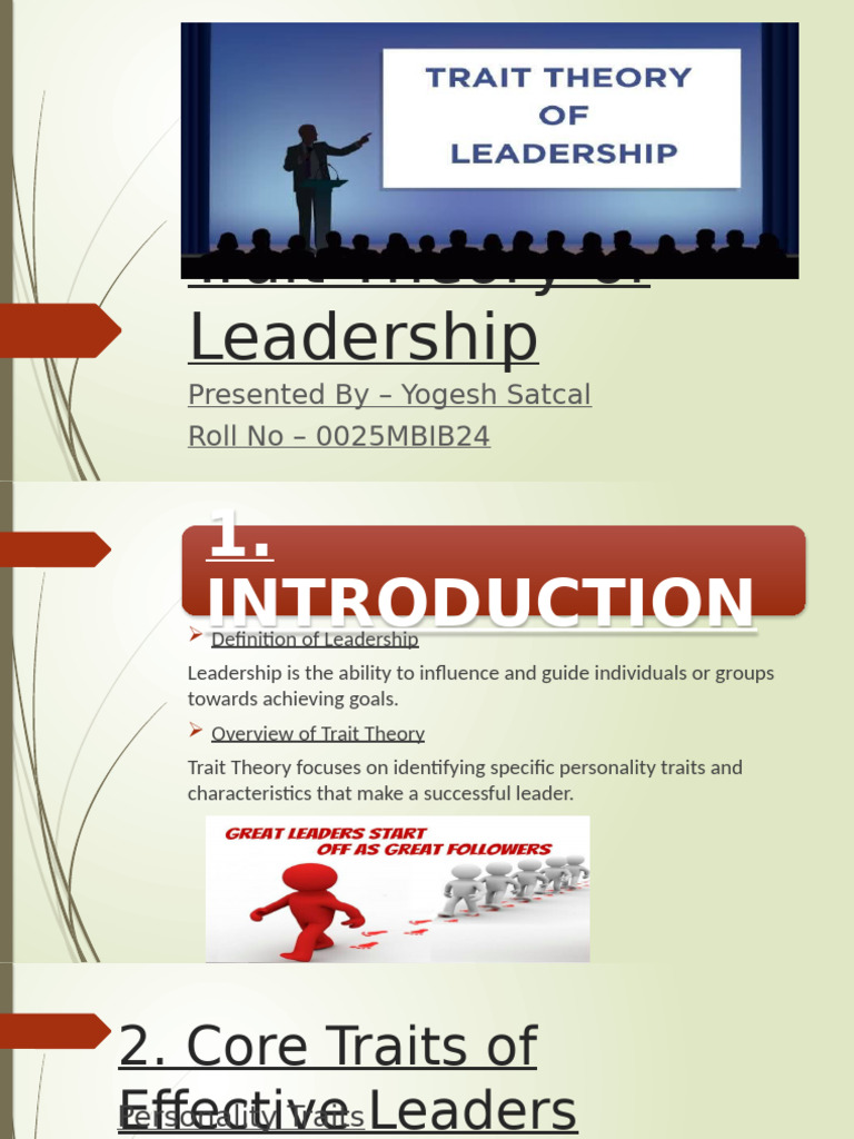 Trait Theory of Leadership | PDF | Leadership | Courage
